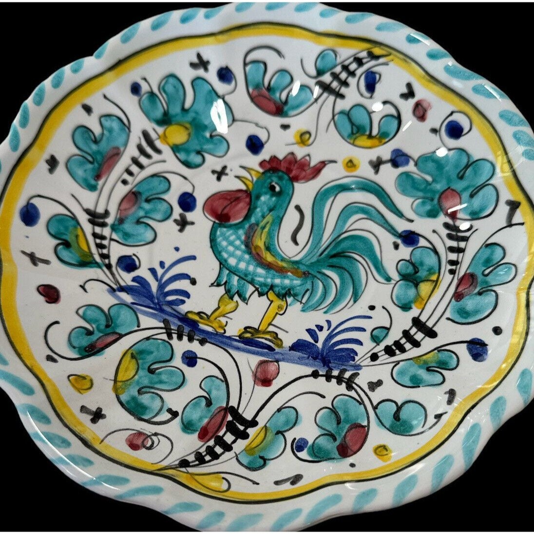 Vintage Deruta Italy Rooster Hand Painted Pottery Art Wall Hanging ...