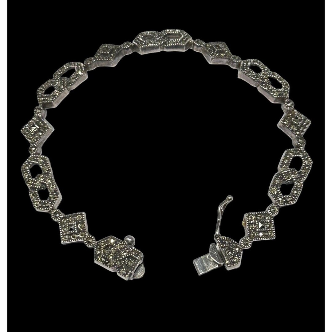 Signed Judith Jack Bracelet Art Deco Sterling Silver and Marcasite ...