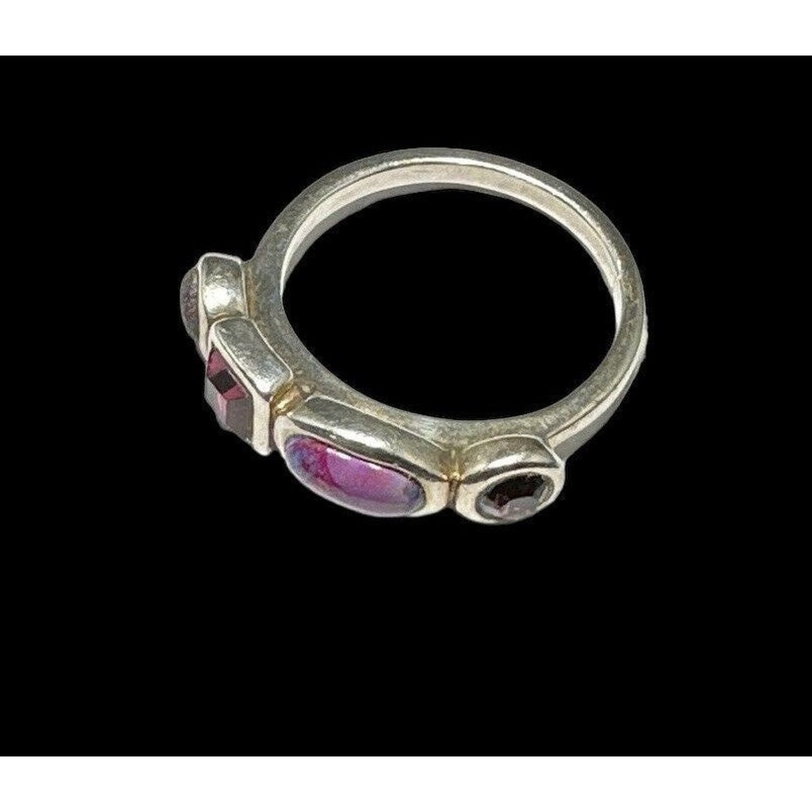 Signed Barse 925 Multi Gemstone Ring Band Size 9 3/4 Pink Hues - Etsy