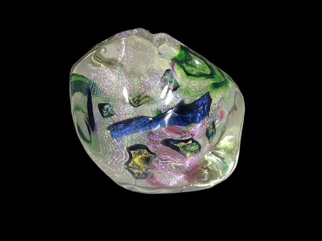 Timothy E Landers Dichroic Glass "moon Rock" Paperweight 3.5x4 Inches ...