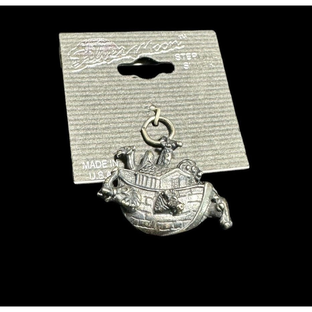 Silver Moon Charm Sterling Silver Noah’s Ark GIRAFFE ELEPHANT HIPPO ...