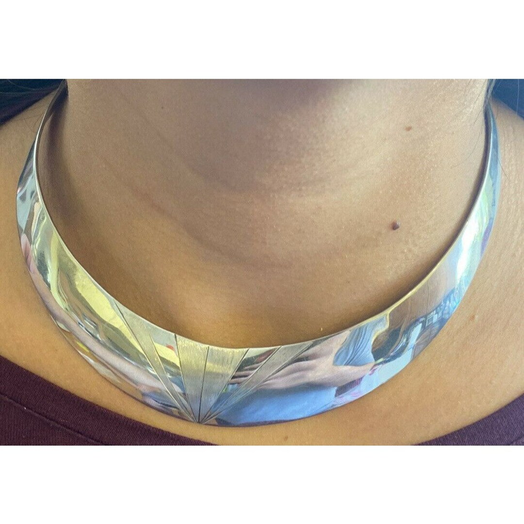 Vintage Sterling Choker Mexico Tribal Etched Choker Collar Necklace - Etsy
