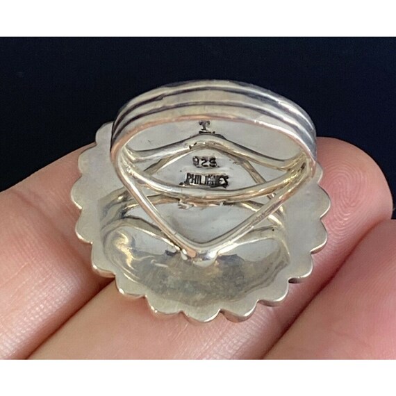 925 Turquoise MOP Coral Cluster Ring Size 12 Gemstone… - Gem