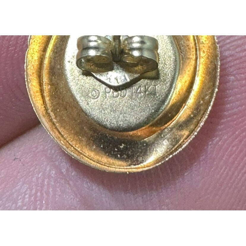 Peter Brams Designs PBD 14k Earrings Oval Dome Yellow Gold Signed Fine ...