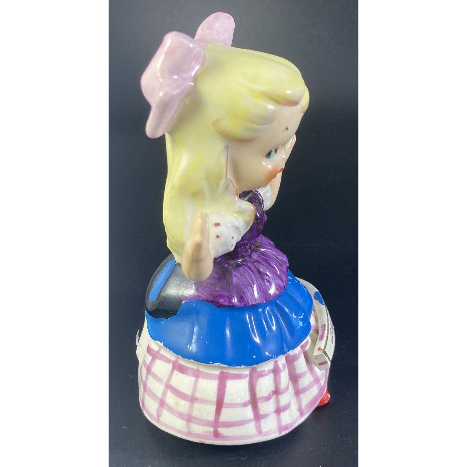 Vintage Signed ARTMARK Alice Belle, Bell Figurine Hand Painted Ceramic ...