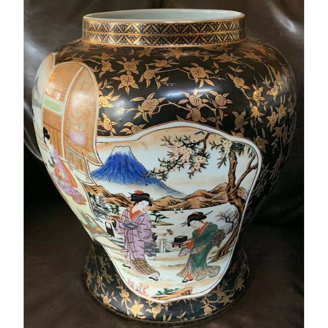 Japanese Vintage Satsuma TALL Vase - Shimazu Family Crest - Etsy
