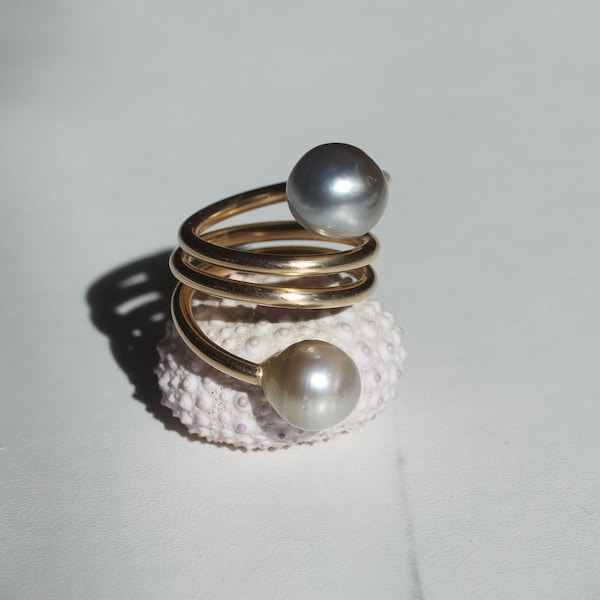 Tahitian Pearl Ring - Etsy