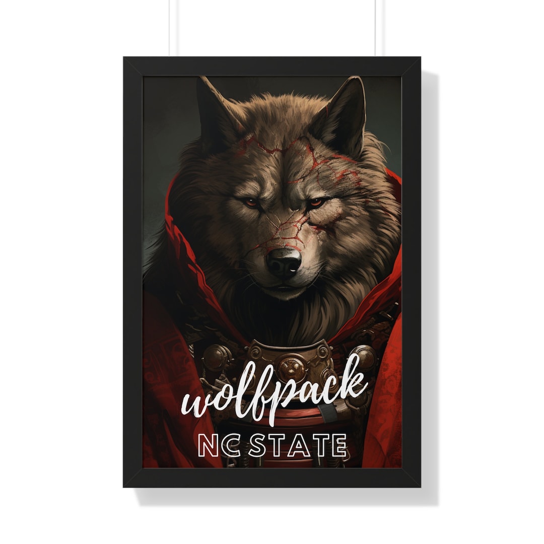 NC State Wolfpack in Black Framed Vertical Poster Original Art - Etsy