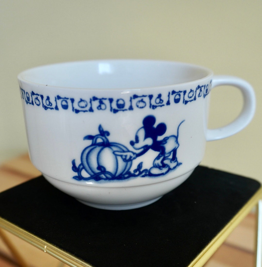 Disney Tea Cup Mickey and Minnie Mouse Ceramic Collectible Blue and ...