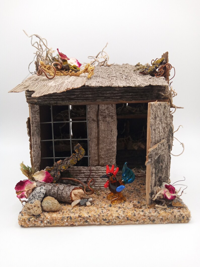 Chicken Coop, Miniature Chicken Coop, Fairy Houses, Rooster, Gifts - Etsy