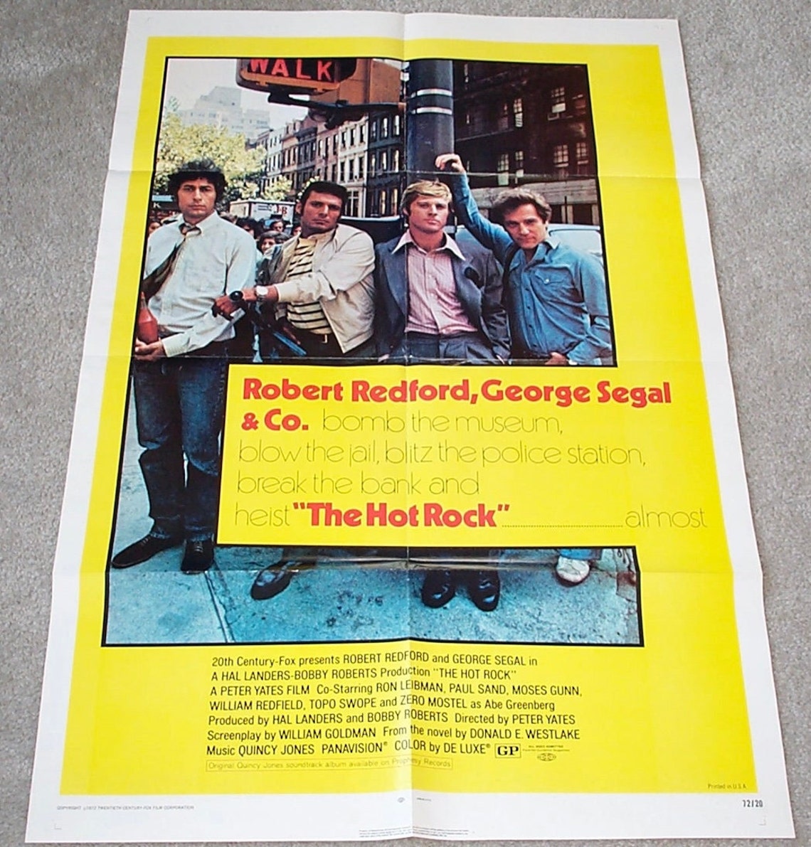 Original the HOT ROCK Movie Poster 1972, Heist Caper, Donald E. Westlak ...