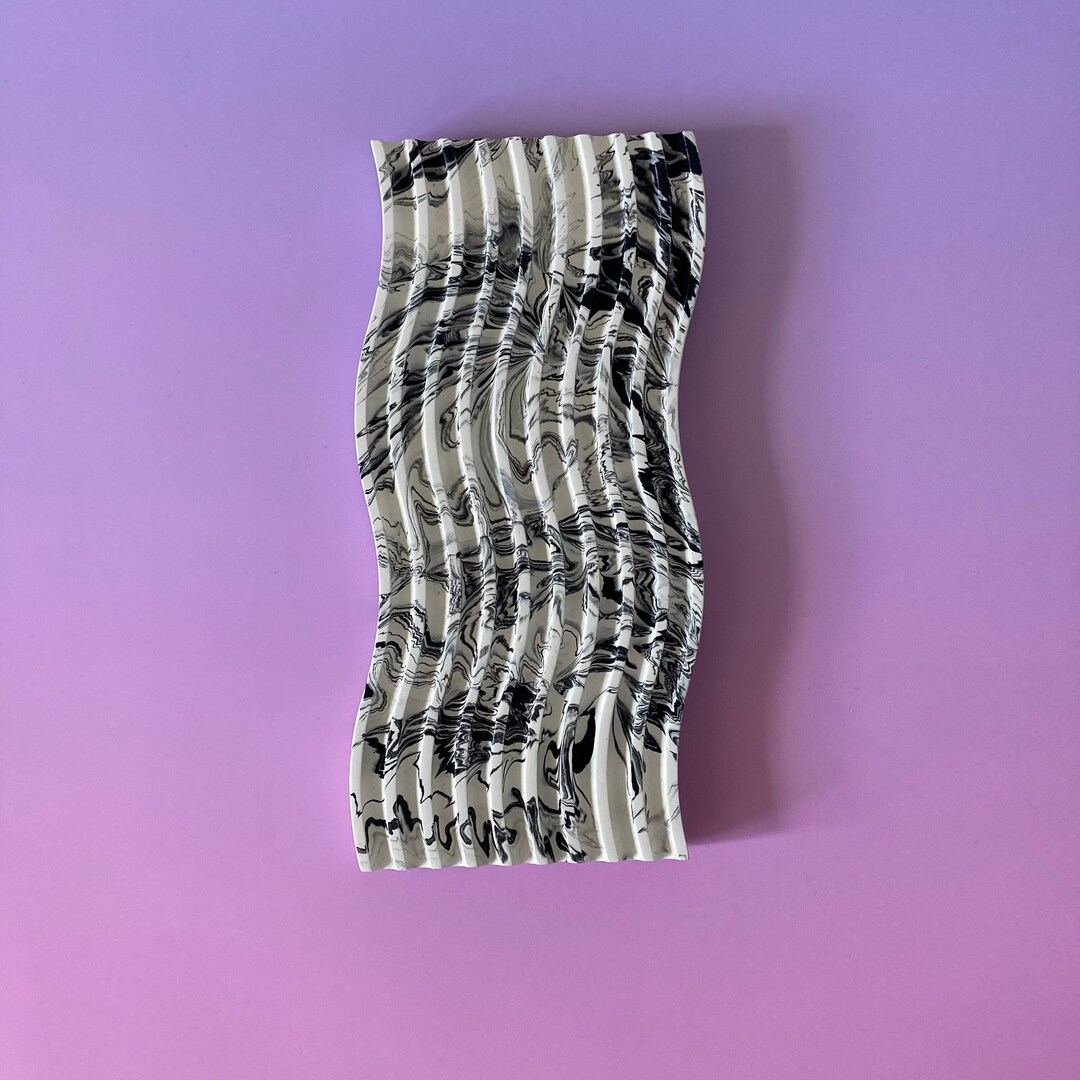 Wavy Decorative Tray in Assorted Colours Marble Tableware, Home Decor ...