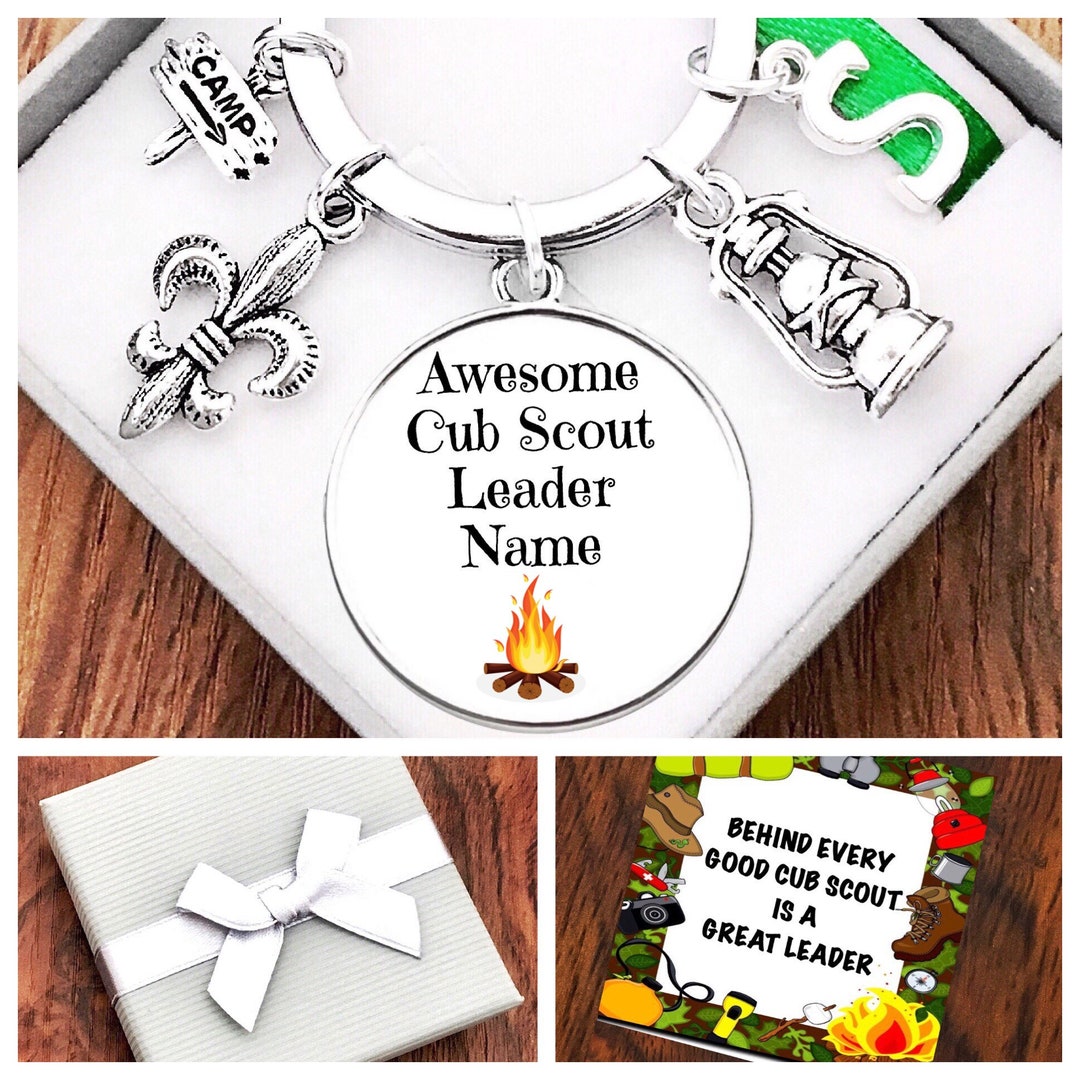 Cub Scout Leader Gift, Personalised, Keyring, Behind Every Good Cub ...
