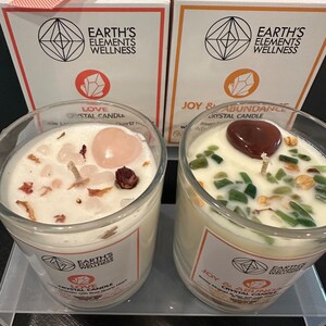 Earths Elements Hand Poured Soy Wax Crystal Infused Candles - Etsy