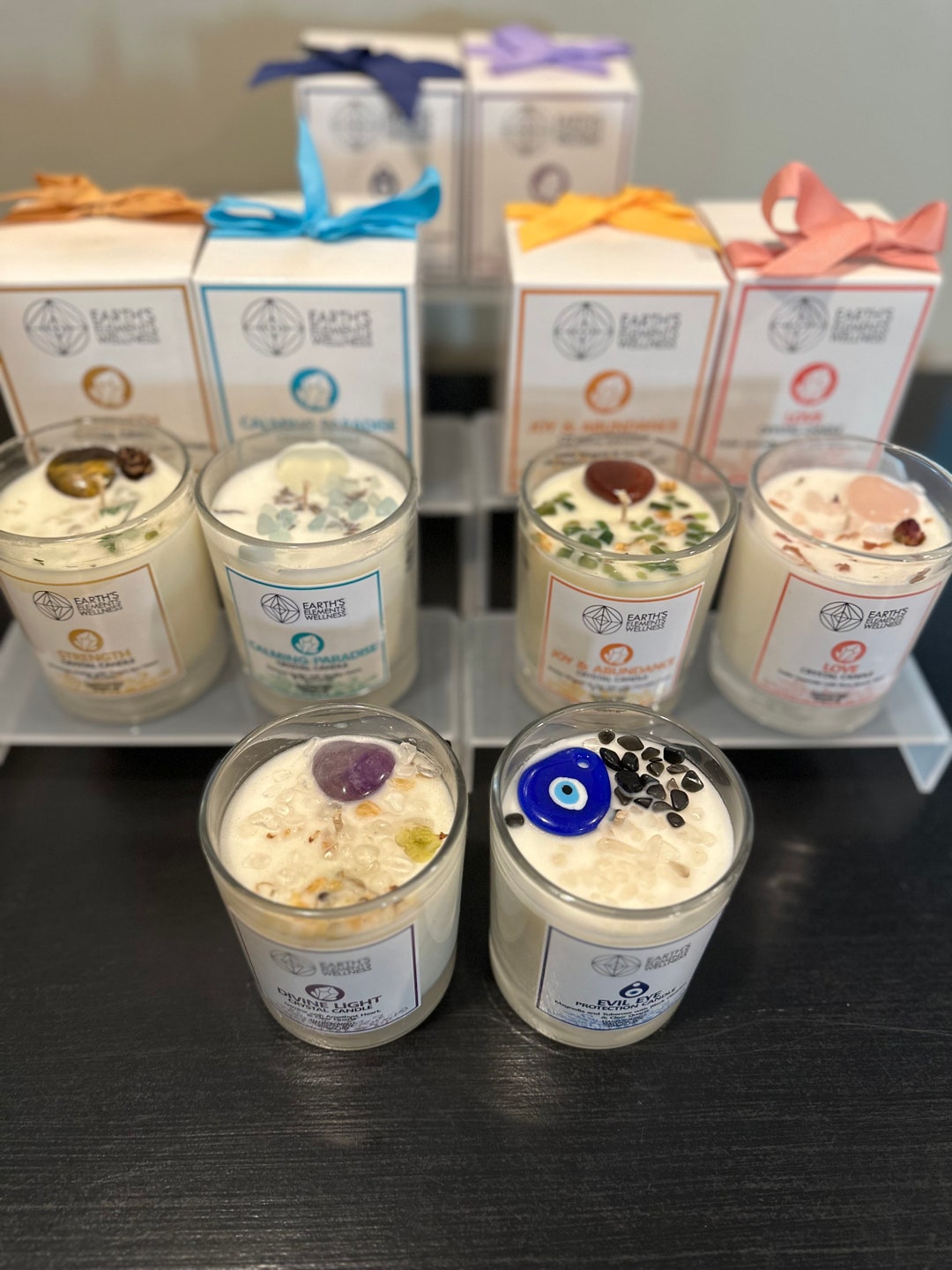 Earths Elements Hand Poured Soy Wax Crystal Infused Candles - Etsy