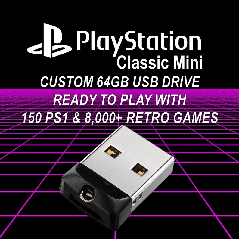 64GB USB Drive for Playstation Classic 150 PS1 & 8000 Retro | Etsy
