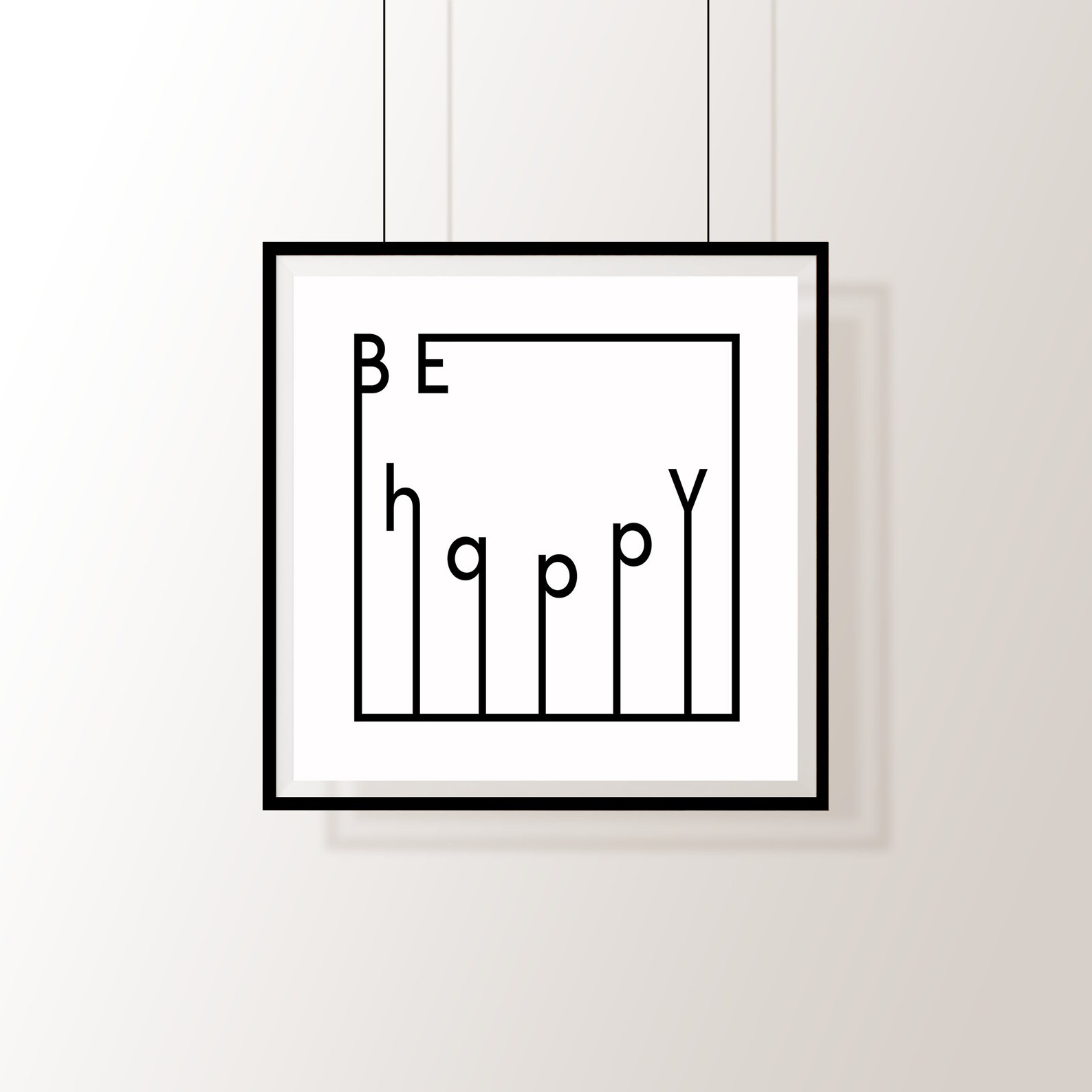 Be Happy Modern Print - Digital Print - Wall Art - Square Art - Etsy