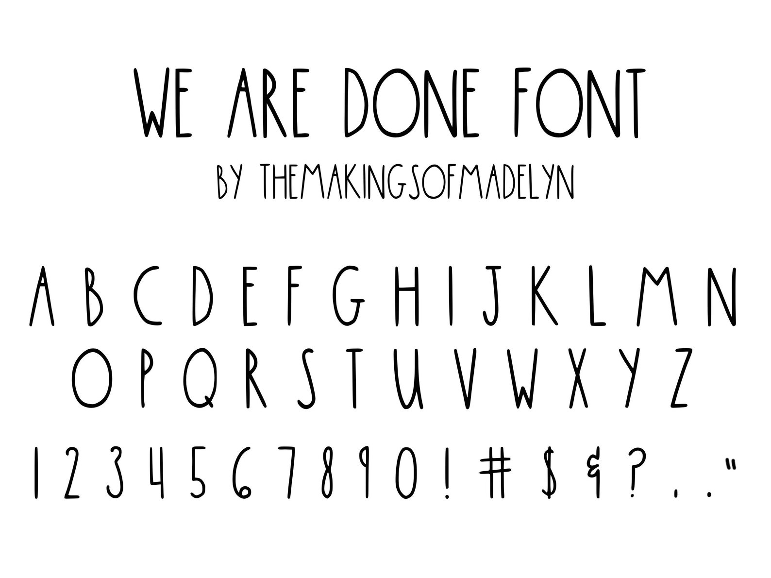 Rae Dunn Inspired Font We Are Done Font Personal and Commercial Use ...