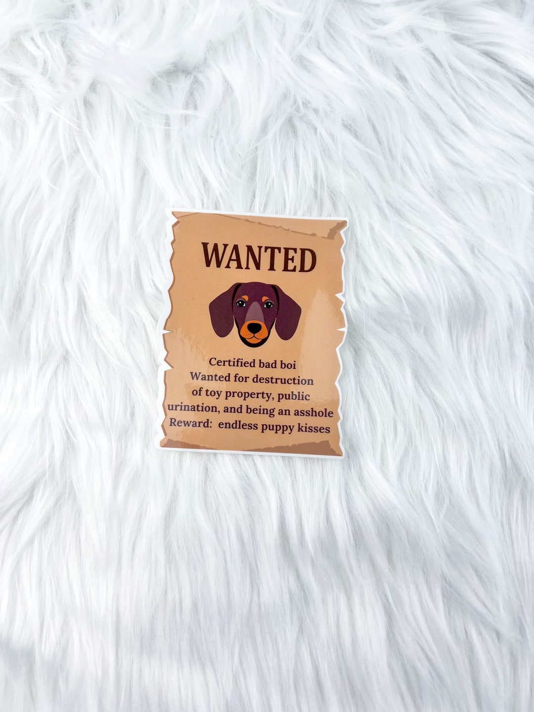 Wanted Dog Sticker - Etsy