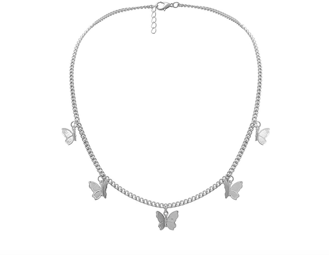 Butterfly Necklace Women Choker Jewelry Chains Necklaces Gold Silver ...