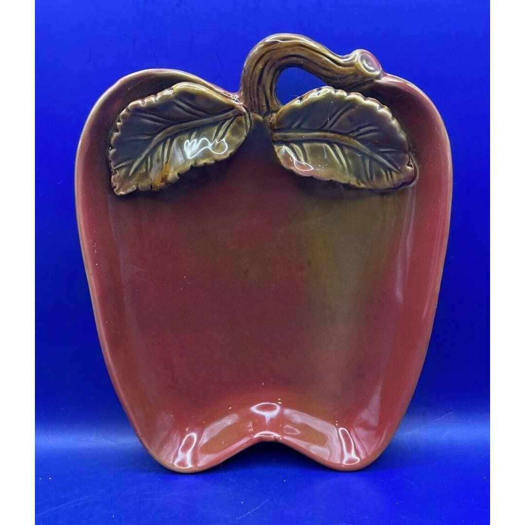 Vintage Apple Shaped Ceramic Pottery Plate Trinket Dish - Etsy