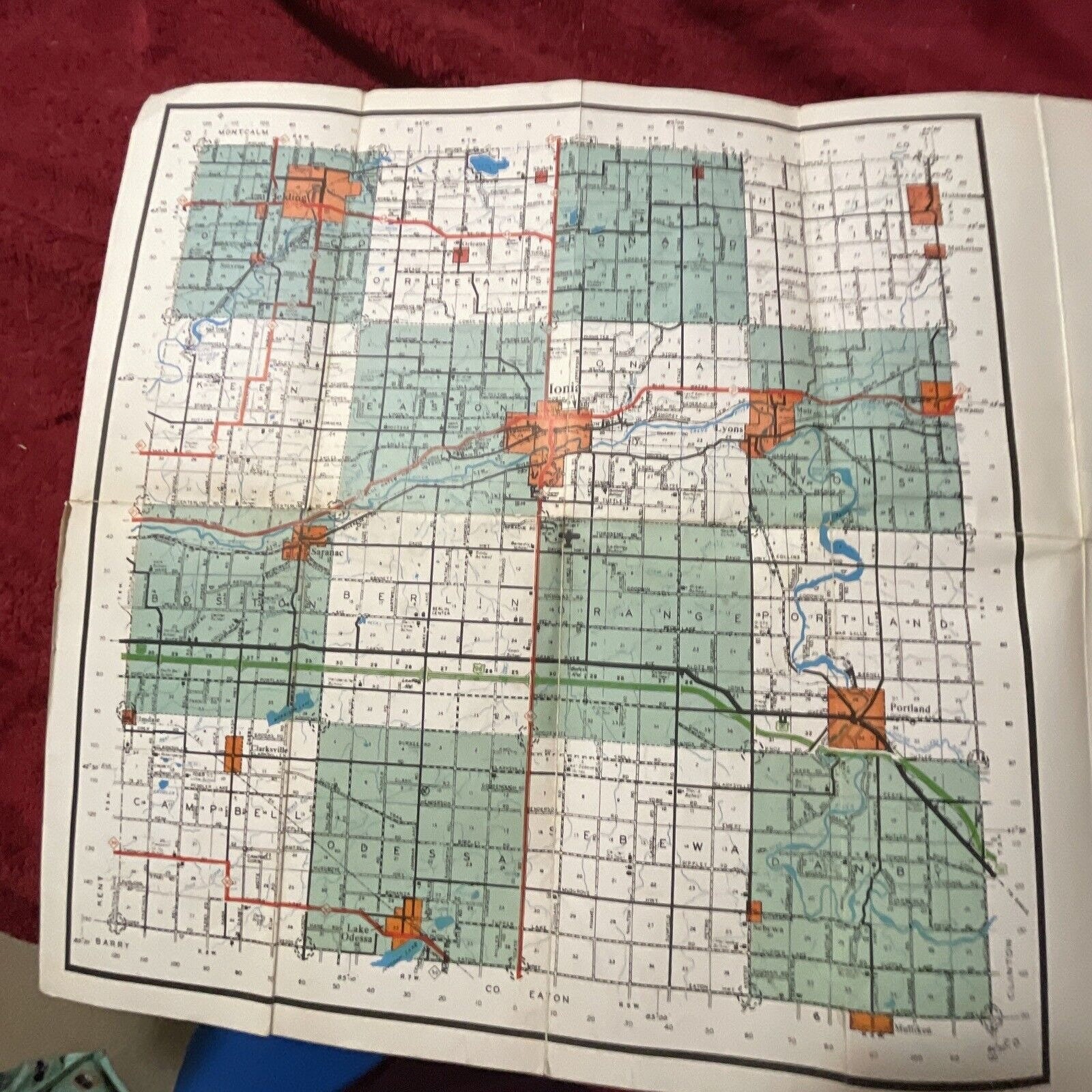 Official Highway Road Folding Map Michigan Ionia County VTG - Etsy