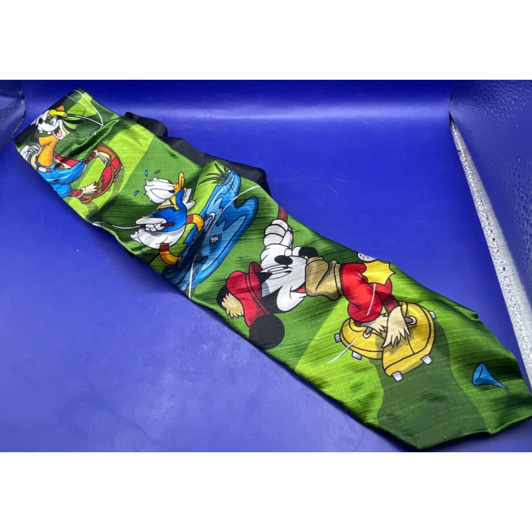 Disney Mickey Unlimited Silk Golf Tie Donald Goofy Green & Black Men's ...