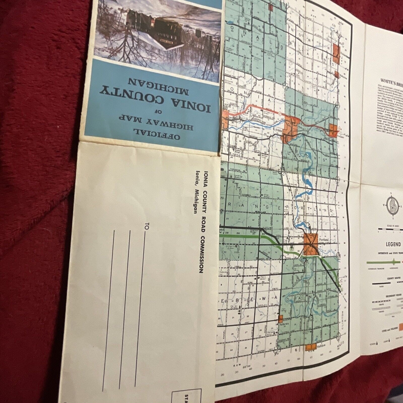 Official Highway Road Folding Map Michigan Ionia County VTG - Etsy