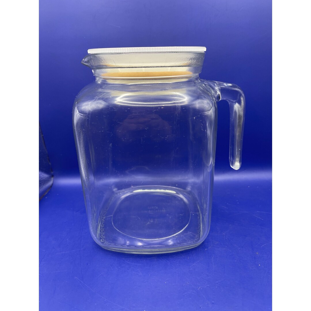 Bormioli Rocco Italy Clear Glass Square Jug Hermatic Seal Lid Glass 2 ...