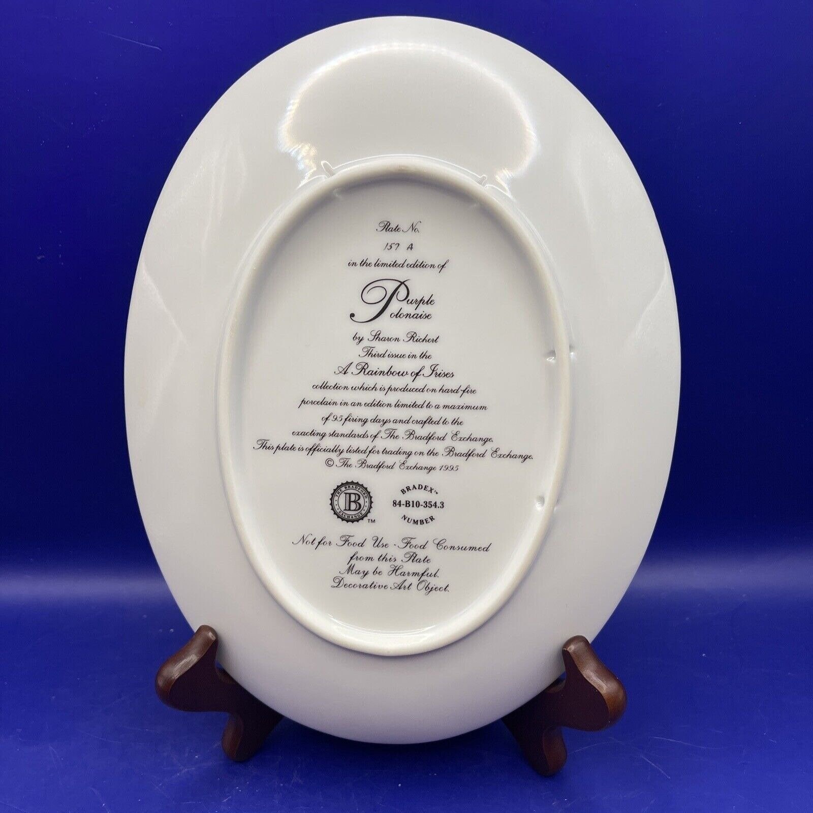 Purple Polonaise Porcelain Collector Plate Sharon Rickert Iris Flower ...