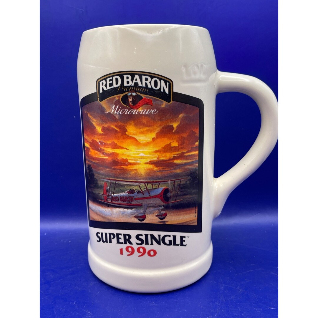Red Baron Super Single Ceramic Mug Stein Tankard VTG 1990 Man Cave Home ...