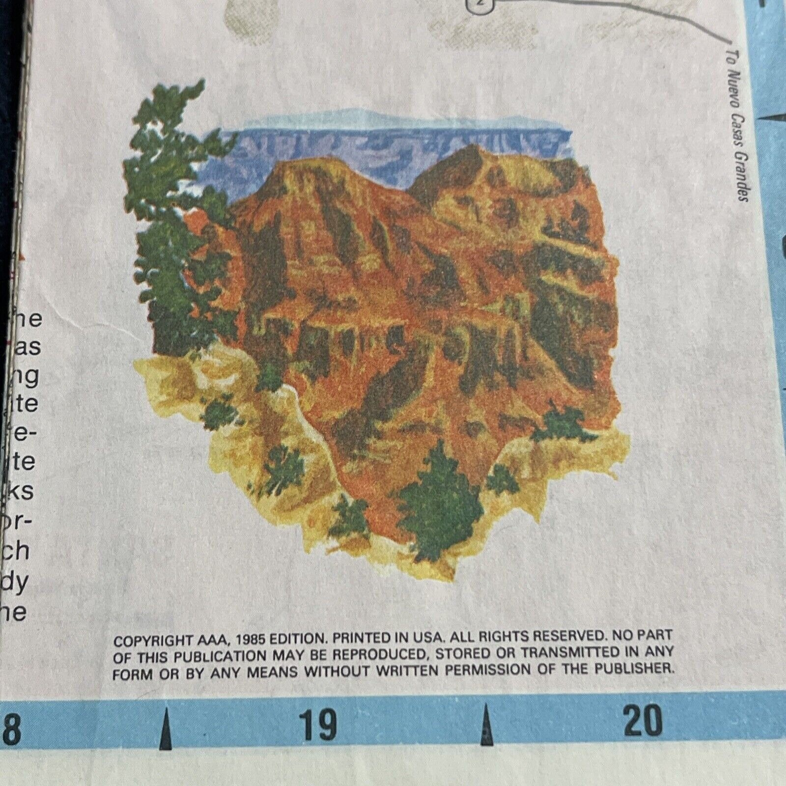 Vintage AAA Folding Highway Road Map Arizona New Mexico 1985 City State ...