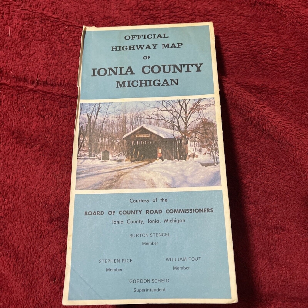 Official Highway Road Folding Map Michigan Ionia County VTG - Etsy