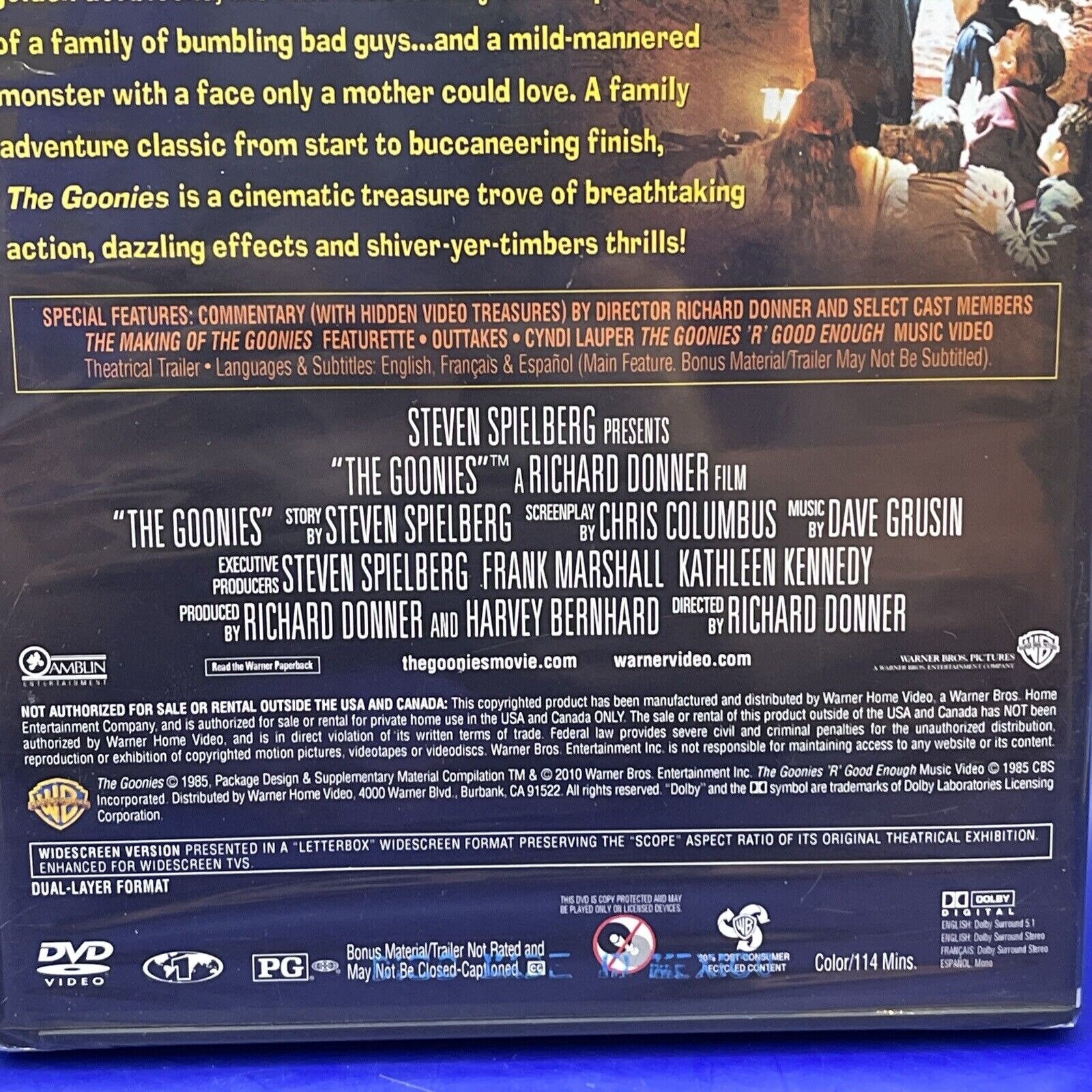 The Goonies DVD 1985 New Sealed 80s Classic Movie Rated PG Spielberg ...