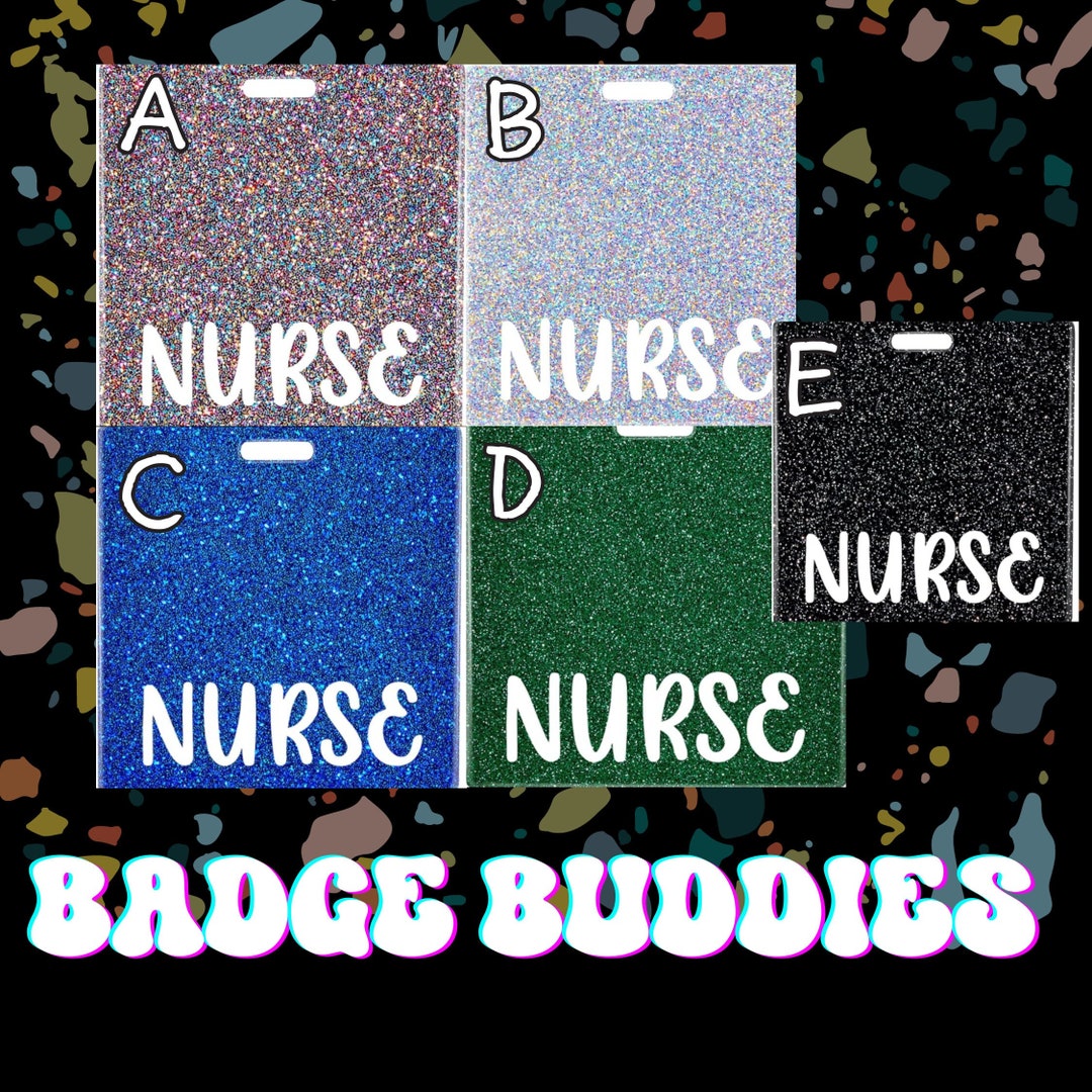 RN Badge Buddy Glitter Badge Buddy Nurse Badge Reel Badge - Etsy