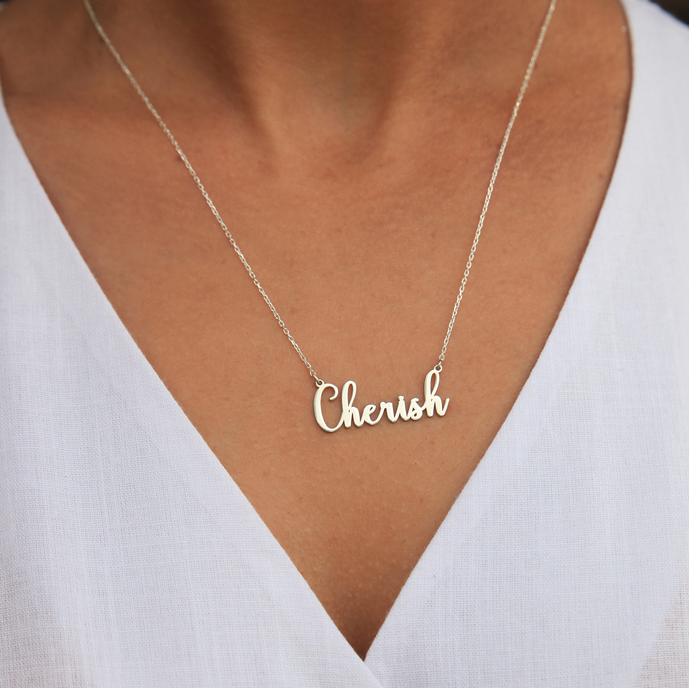 Collar Con Nombre Personalizado Collar Con Nombre Delicado - Etsy