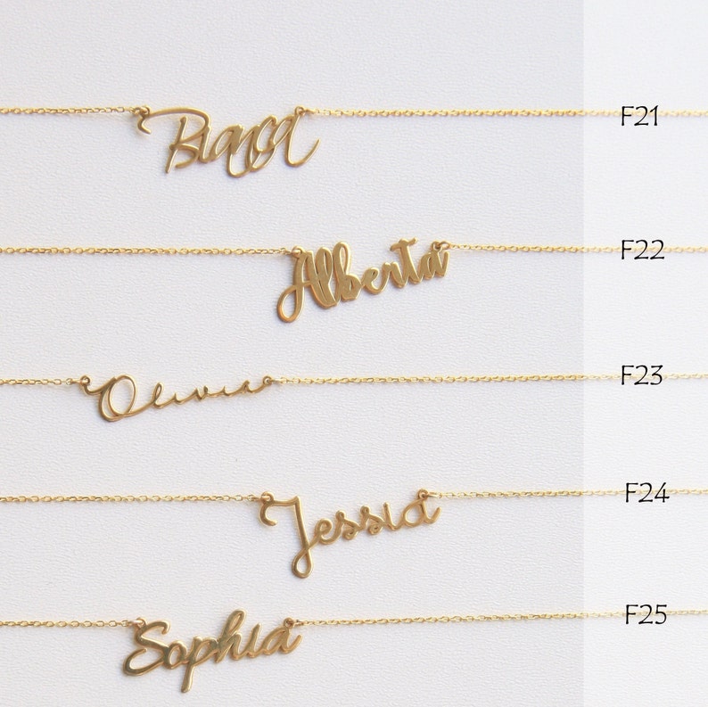 Silver Minimalist Name Necklace Personalized Gold Necklace - Etsy