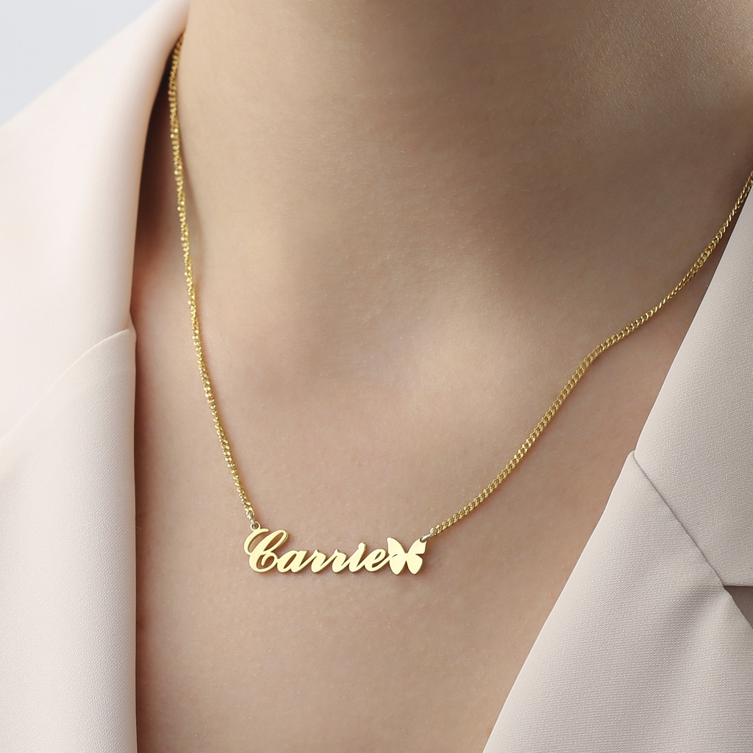 Customized Name Necklace Personalized Silver Necklace Sterling Silver Name Necklace Mother Day Gift Gift for Grandma Rosegold Etsy