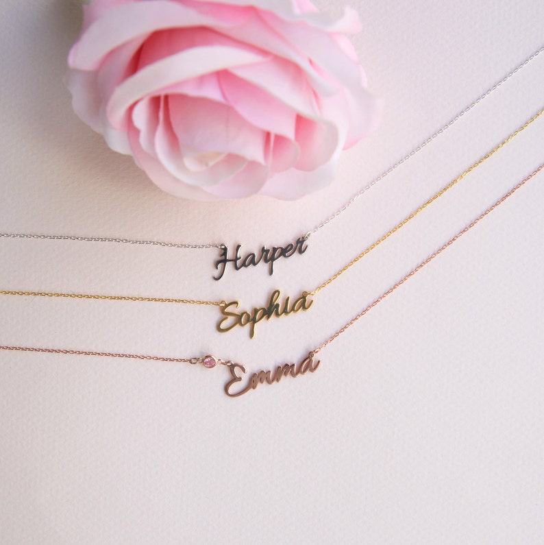 Personalized Name Necklace Silver Gold Rose Gold Gift - Etsy