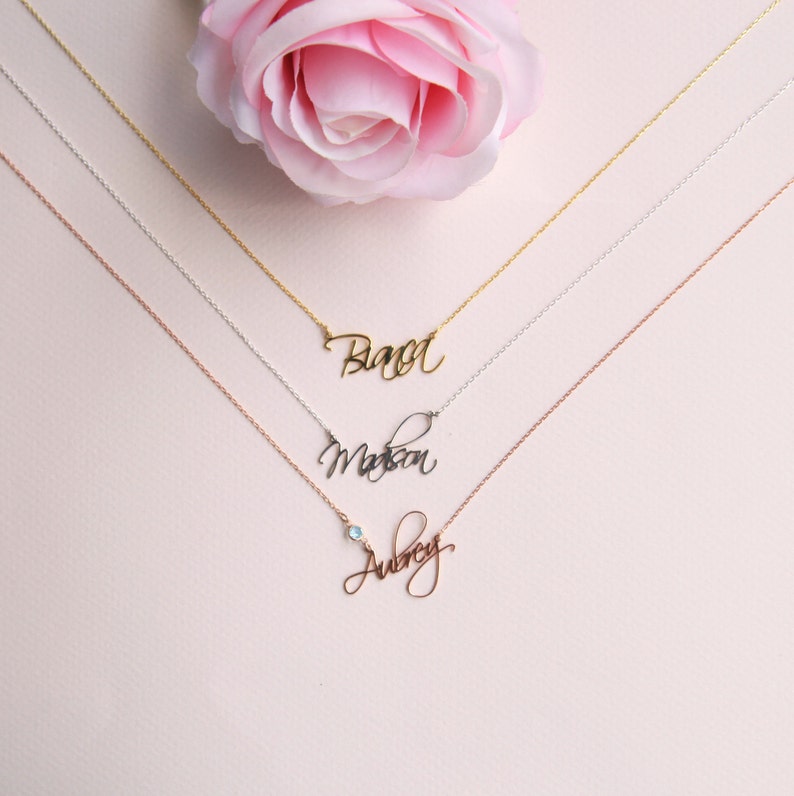 Silver Minimalist Name Necklace Personalized Gold Necklace - Etsy