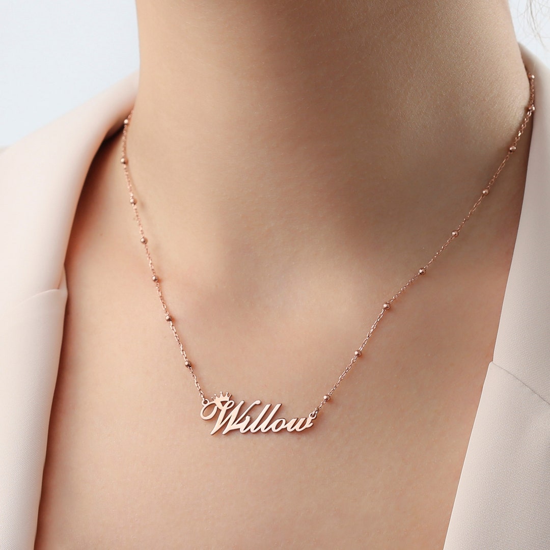 Nameplate Necklace - Modern Name Necklace - Personalized Name Necklace ...