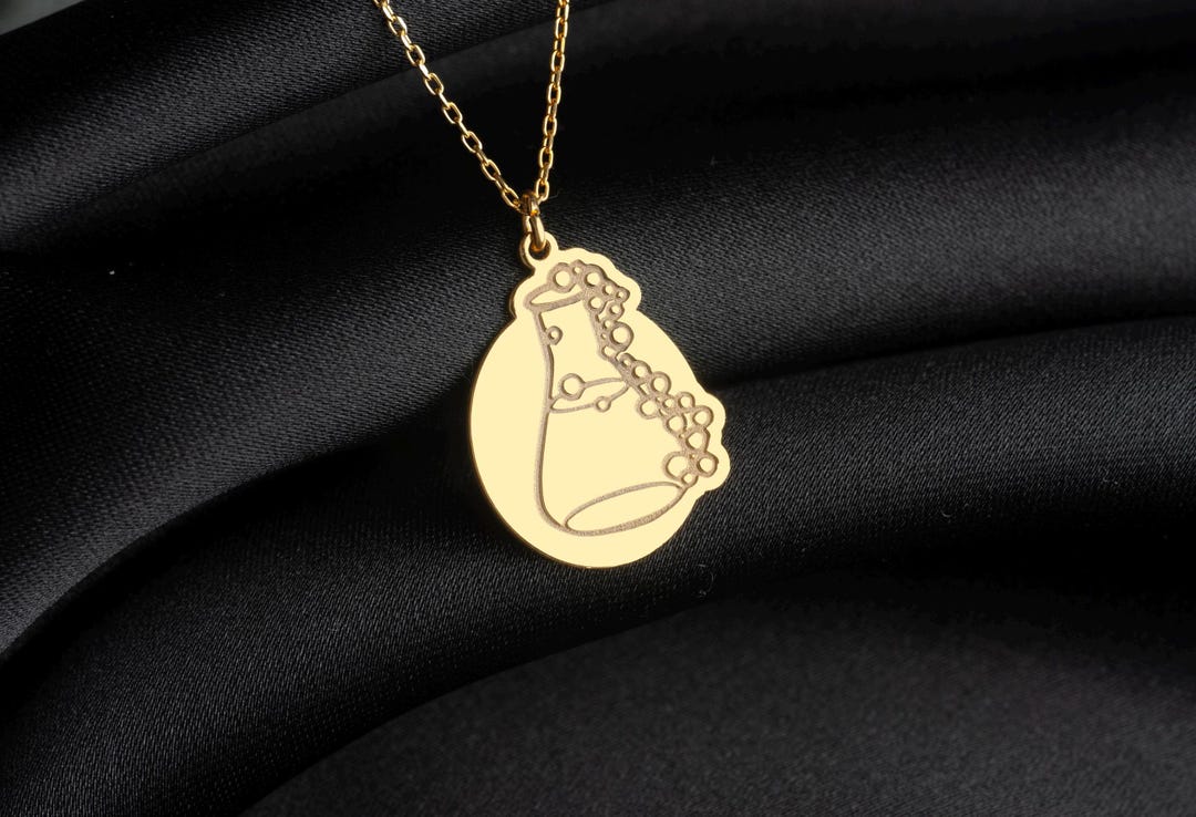 Customized Beaker Necklace, Personalized Science Pendant, Chemistry ...