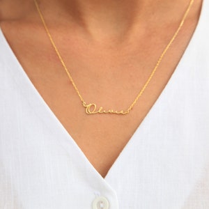 Silver Minimalist Name Necklace - Personalized Gold Necklace ...