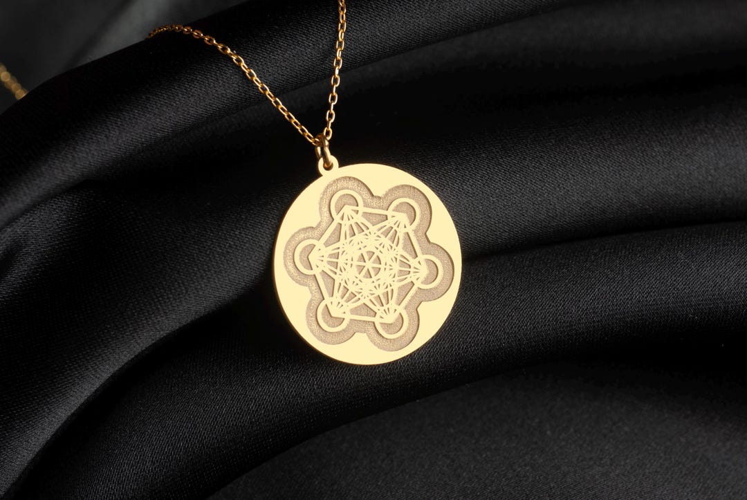 14K Solid Gold Archangel Metatron Necklace, Personalized Sacred ...