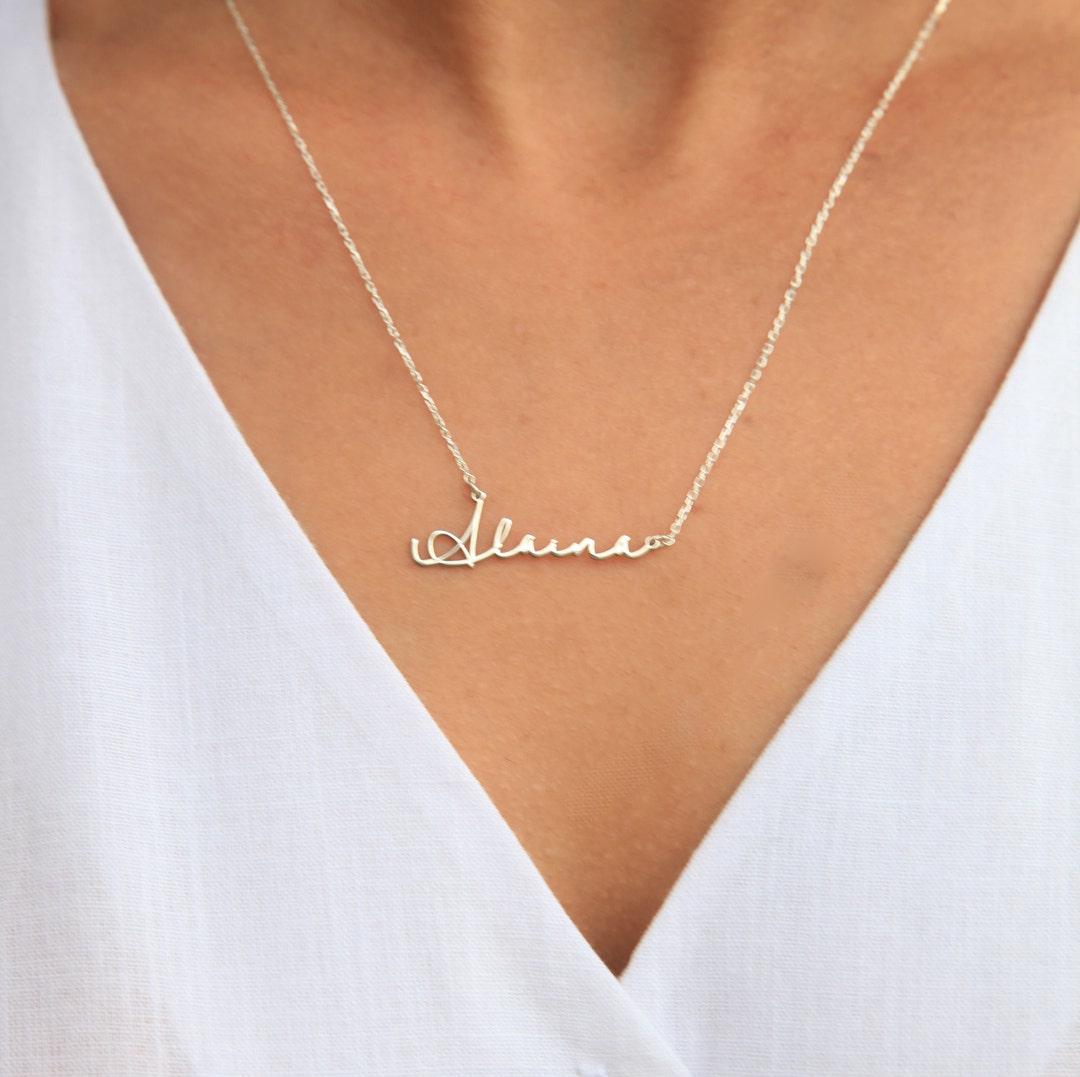 Silver Minimalist Name Necklace - Personalized Gold Necklace ...
