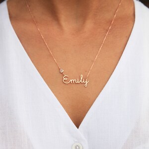 Silver Minimalist Name Necklace - Personalized Gold Necklace ...