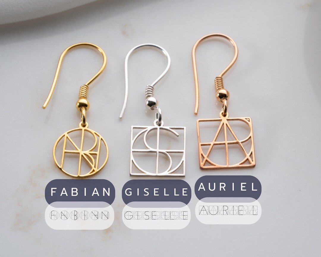 Logo Name Earrings Name Earrings Custom Logo Earrings Name Logo Pendant ...