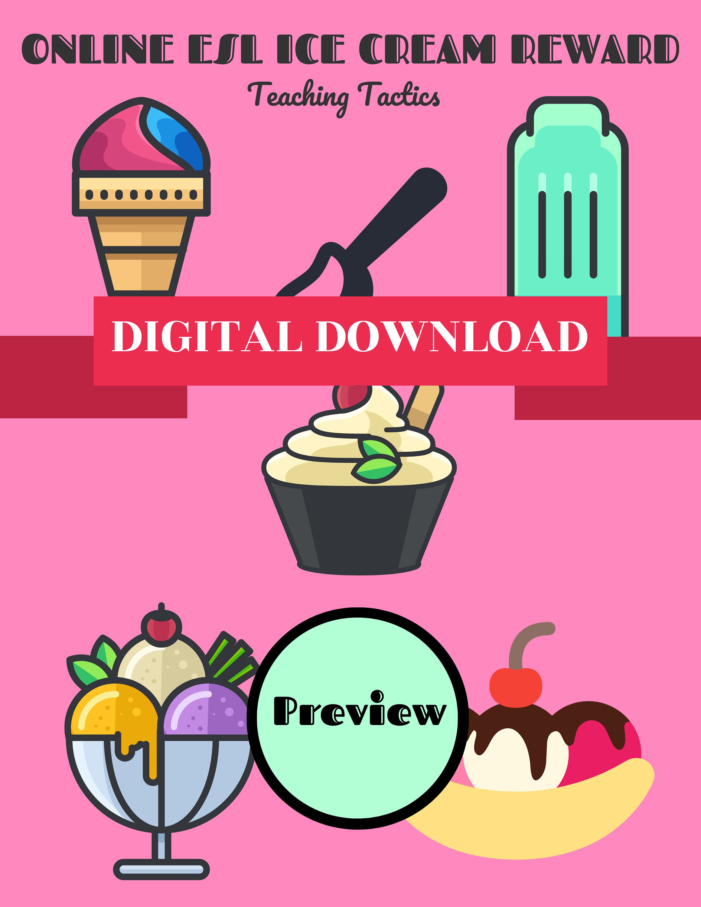 Ice Cream Online ESL Reward System Digital Download | Etsy