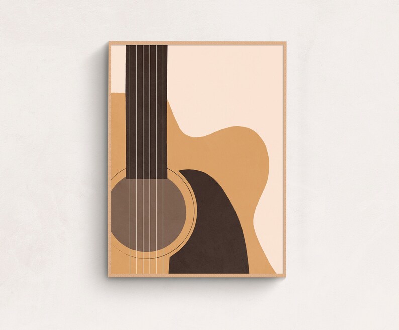 Guitar Print Music Poster, Printable Art, Music Wall Art, Minimal Art ...