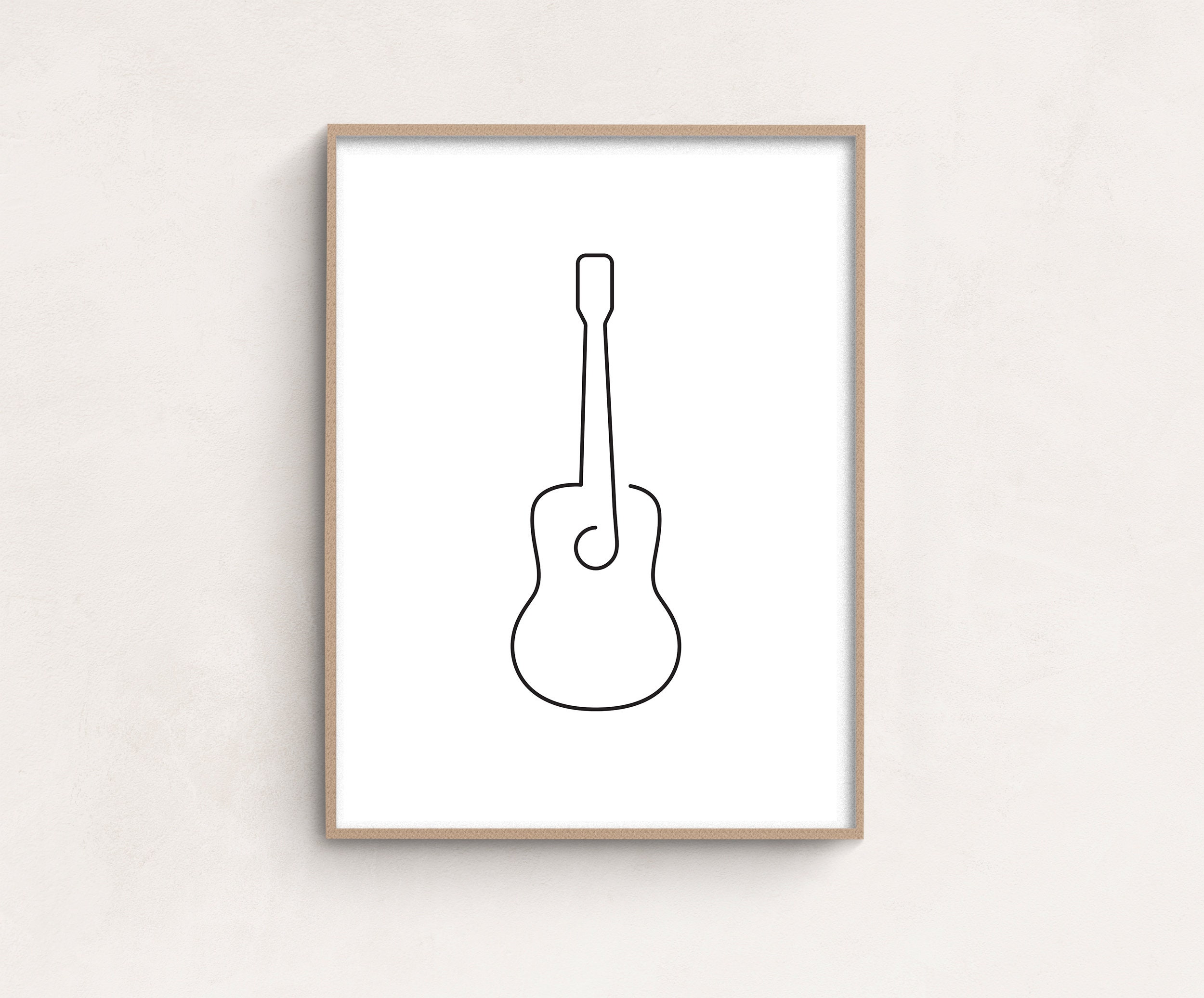 Guitar Line Art Minimalist Print, Music Minimal Printable, Guitar Wall ...